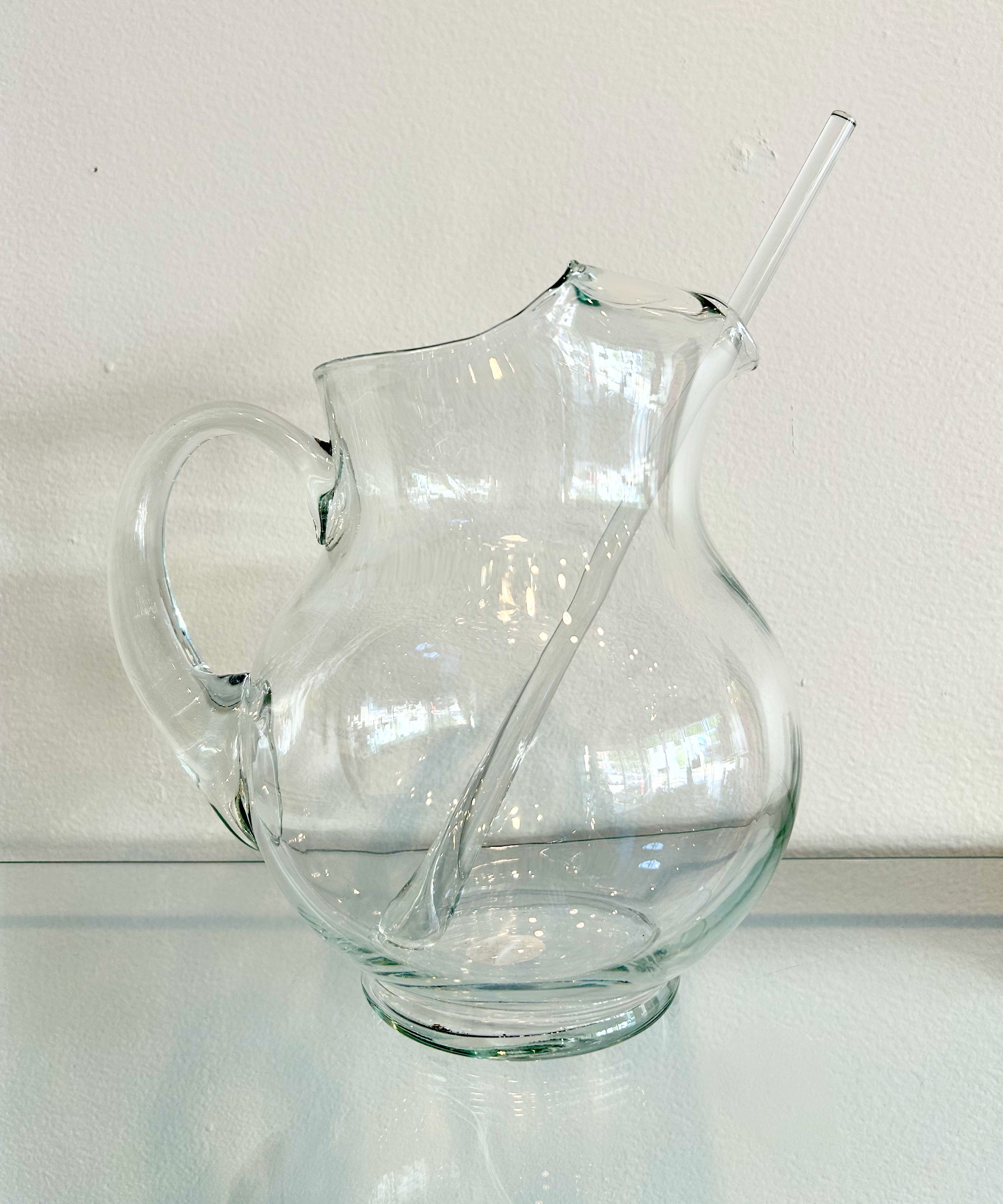 Classic Blown Glass Pitcher with Stirrer – World of Variety